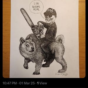 Elon Musk "i Am Become Meme" Original Pen and Ink Drawing "nft" - Etsy