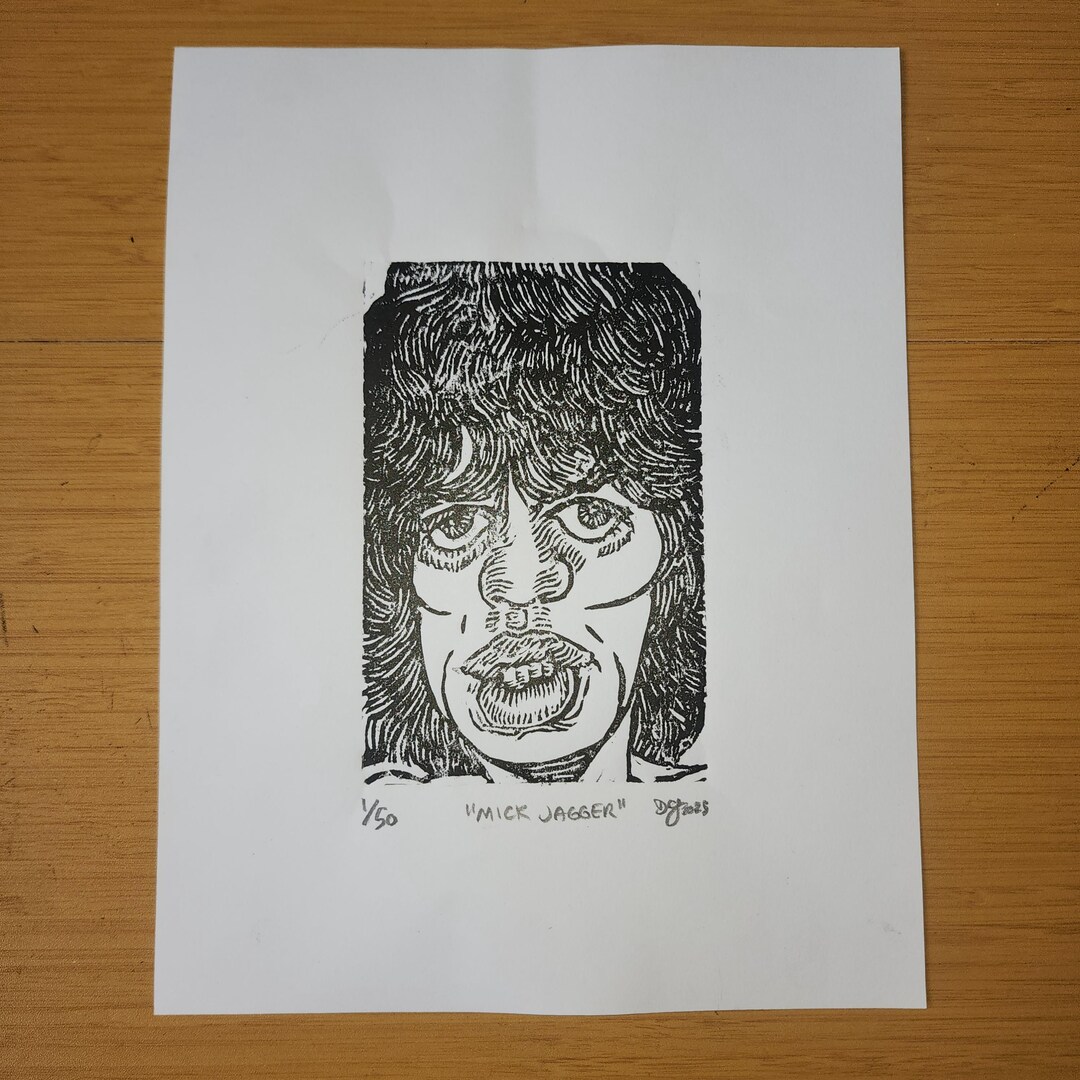 Mick Jagger (the Rolling Stones) | Limited Edition Linocut Print - Etsy