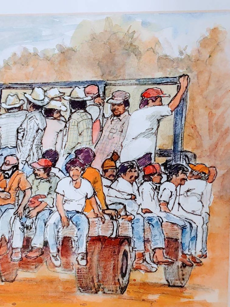 Farm Workers Riding to Work, Farm Laborers Art Print, Farm Workers Art ...