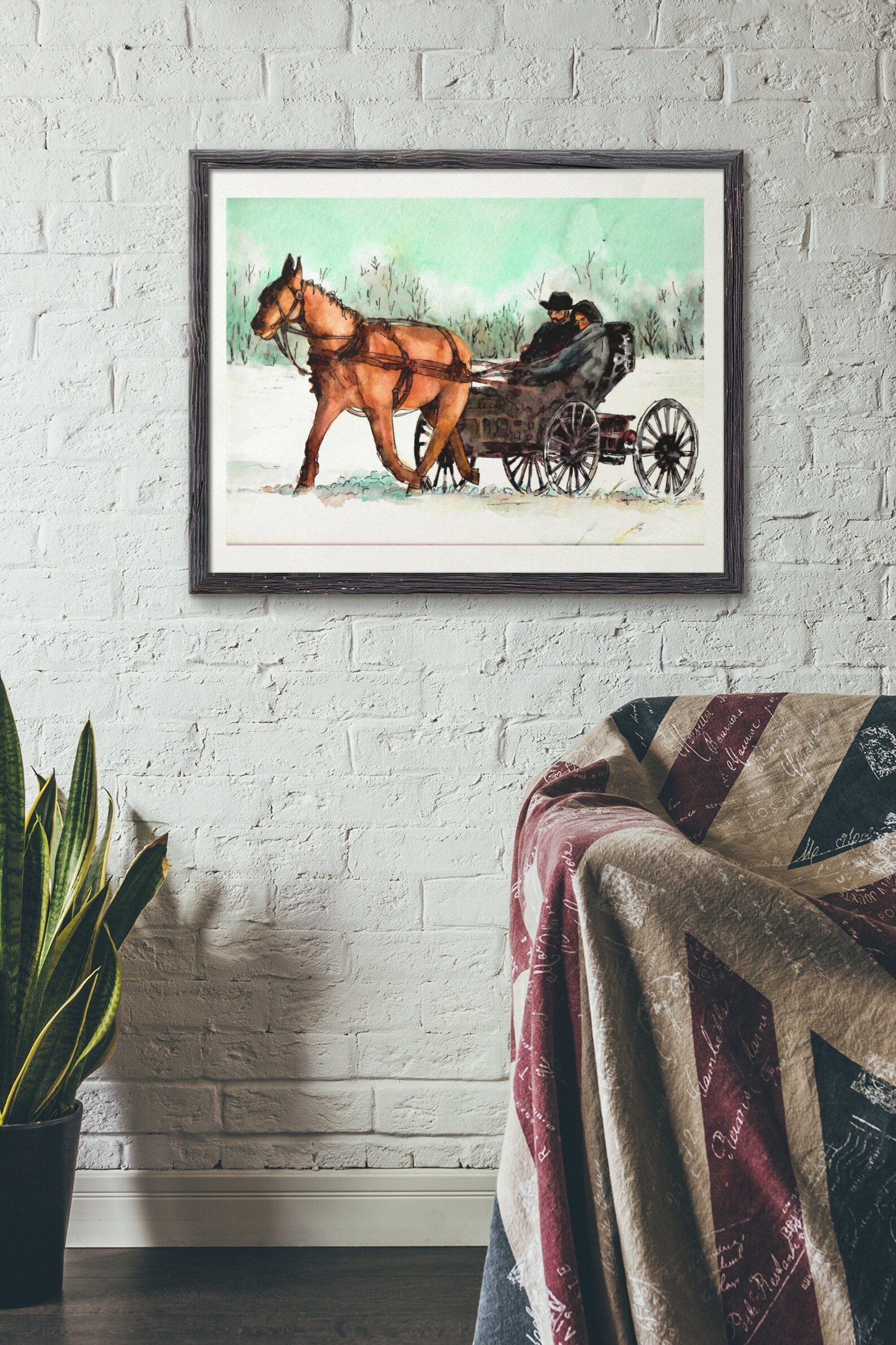 Amish Couple in A Buggy, Amish Culture, Horse Art Print, Horse Wall ...