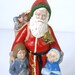 Mid Century Vintage Old World Ceramic Santa W/ Children Figurine ...