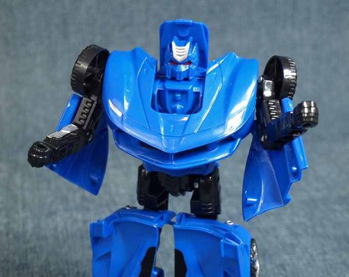 Blue Sport Race Car Transformer Robot Plastic Toy - - Etsy