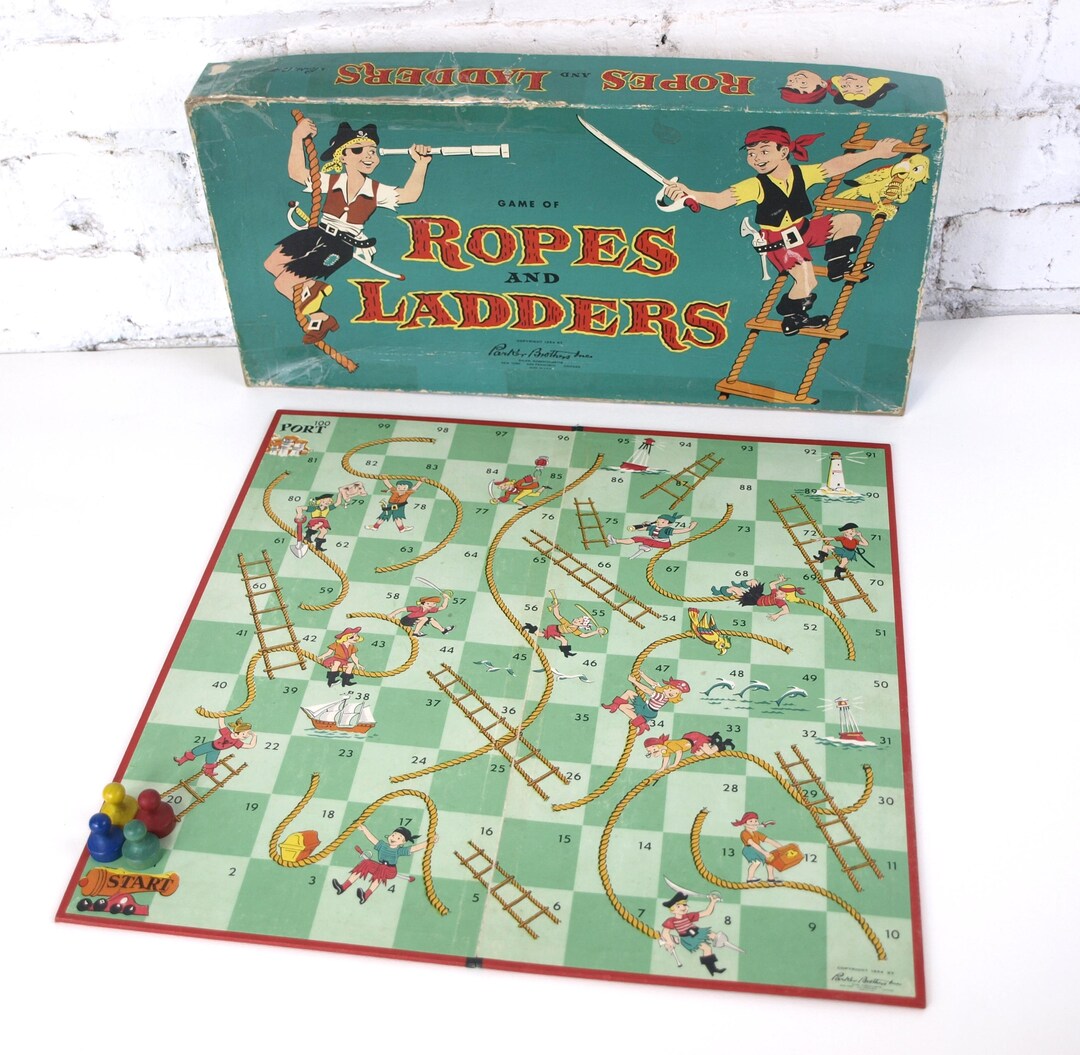 Vintage Ropes and Ladders Board Game Parker Brothers Inc Circa 1954 ...