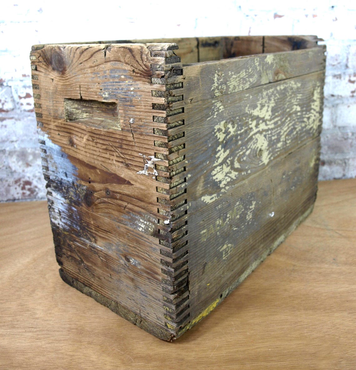 Antique Wood Ammo Crate With Finger Joint Const - Box Only - Reads ...