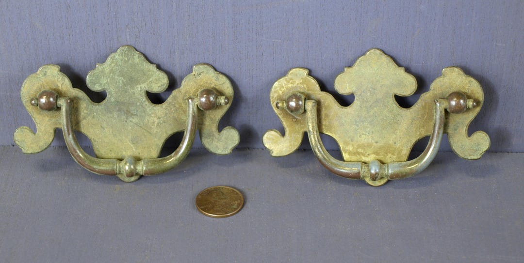 Antique Steel Chippendale Style Drawer Pulls- Colonial Revival ...