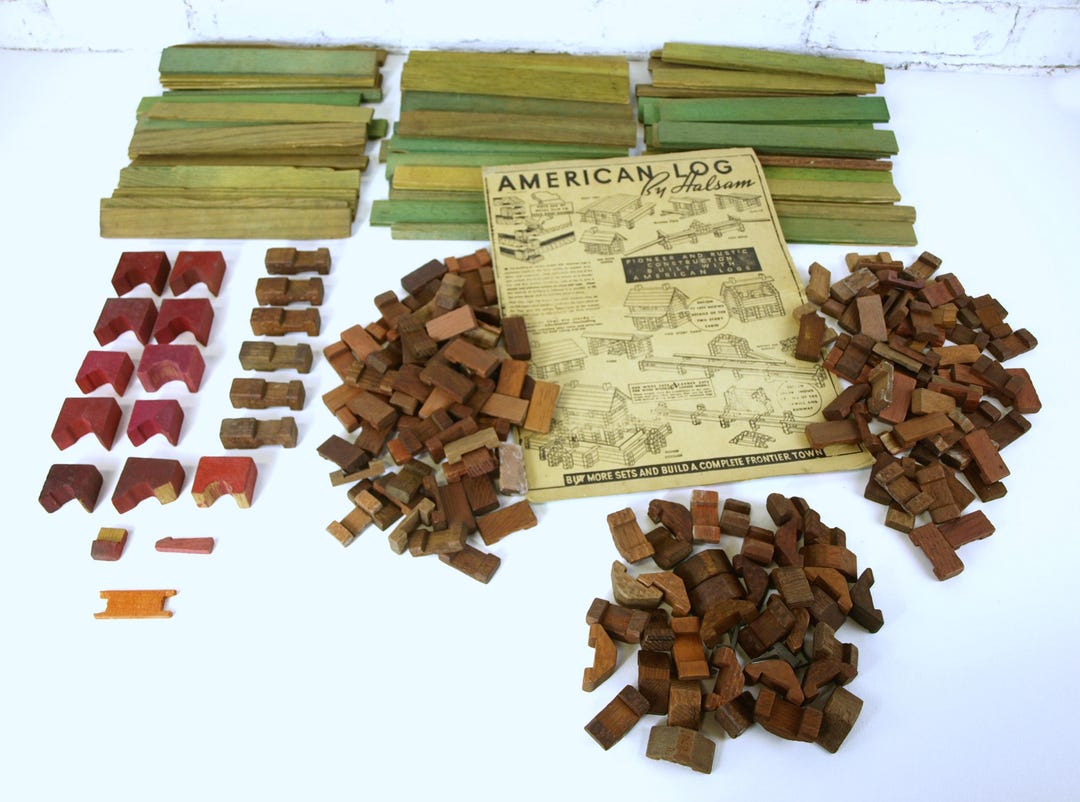 Vintage American Logs No. 80 by Halsam Made in USA Construction Set Toy ...