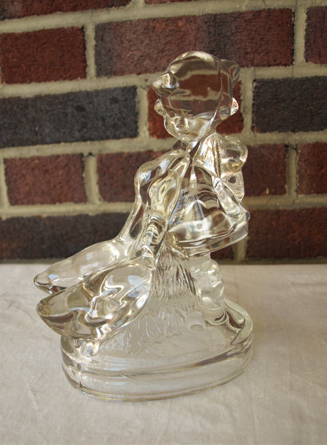 Vintage L.E. Smith Clear Glass Girl With Geese Figurine Sculpture – 7. ...