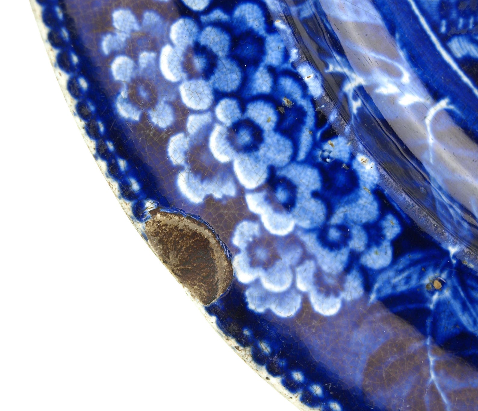 Antique 1820's Staffordshire Clews Flow Blue Transfer Ware Plate ...