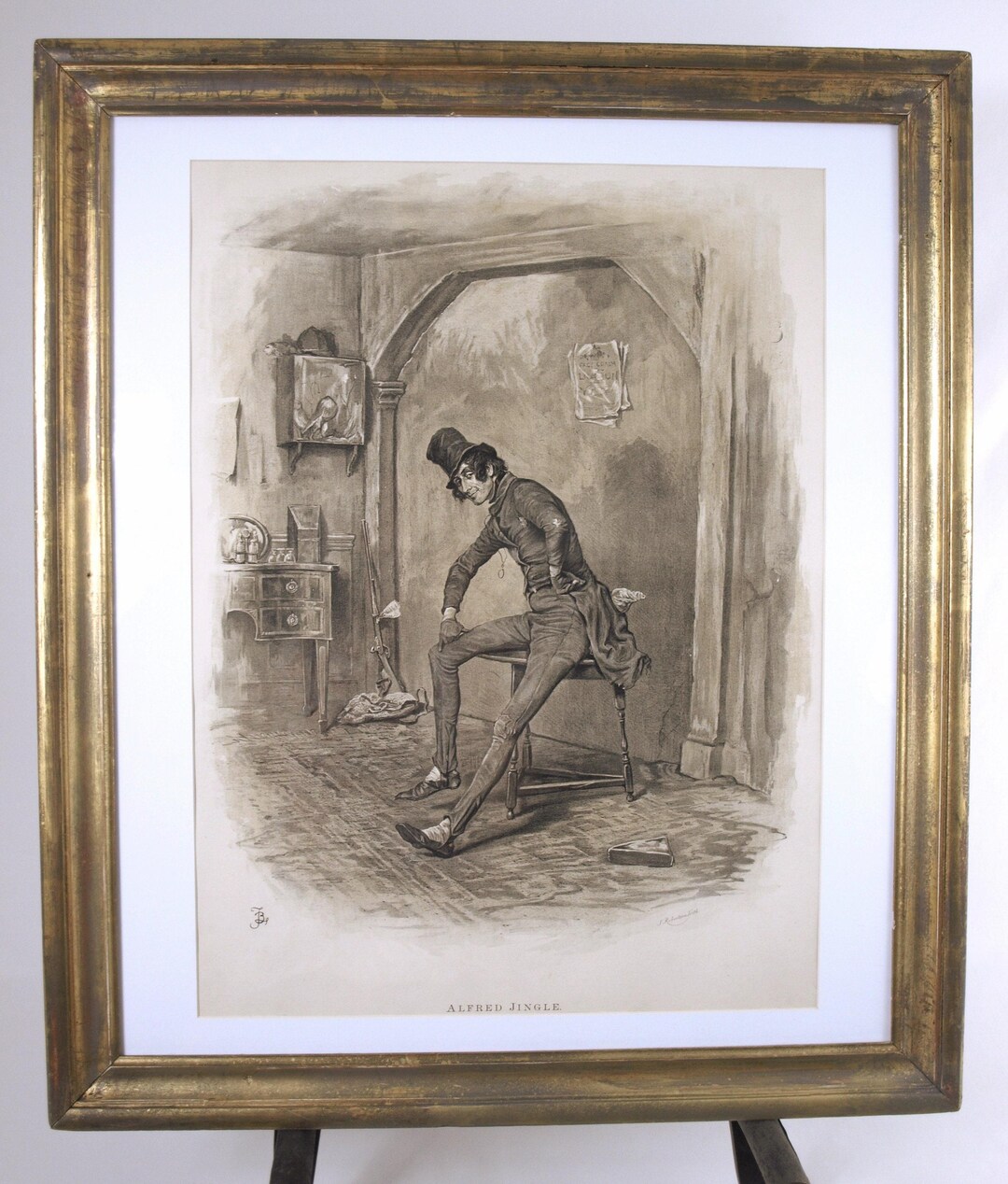 Alfred Jingle Esq., Large Engraving Art Print by Fred Barnard From ...