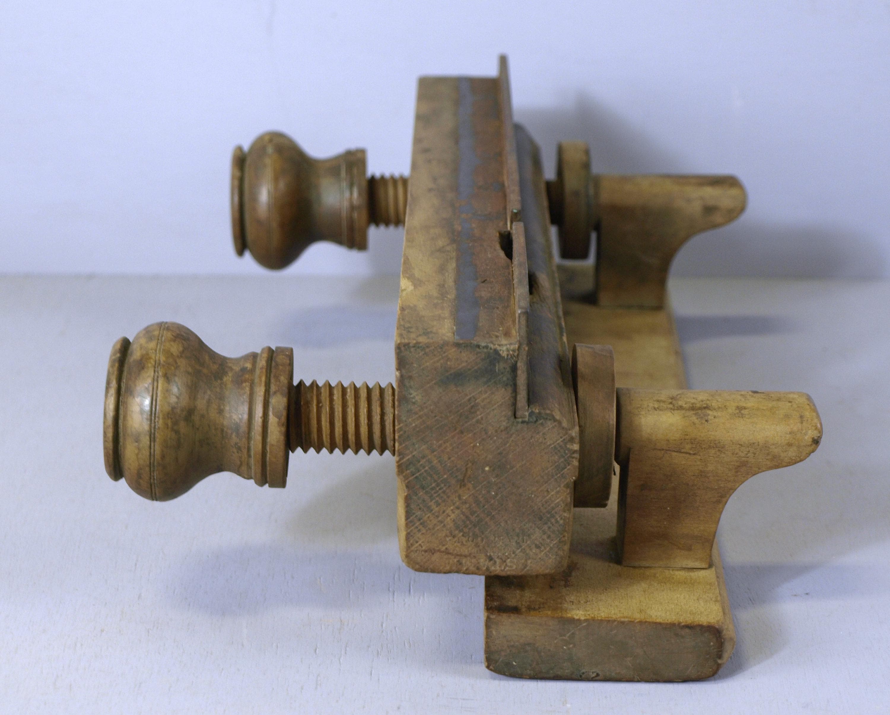 Antique Wood Hand Plough Shaping Plane With Adjustable Screw Arms ...