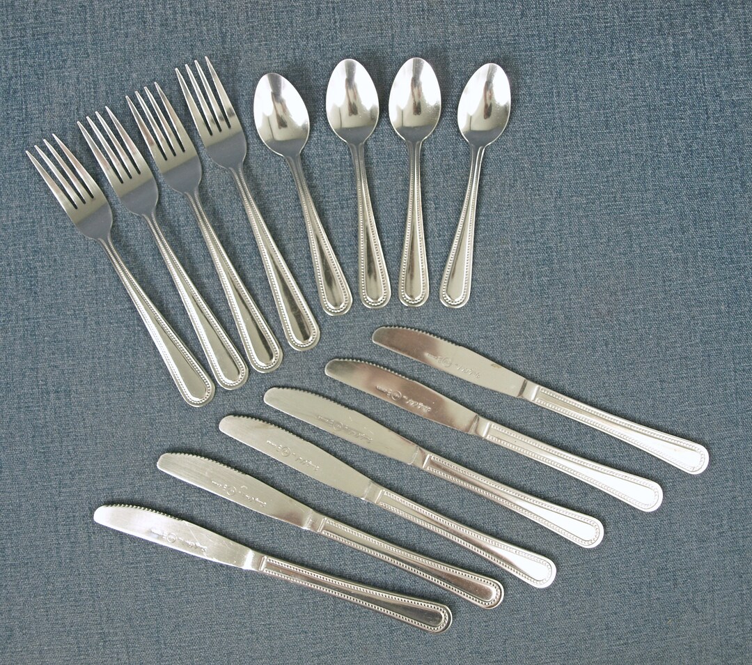 Vintage Set of DAILY CHEF Stainless Steel Flatware - 4 Dinner Forks, 4 ...