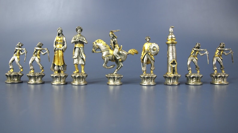 Rare Giuseppe Vasari Ottoman Empire Gilt Chess Pieces - SOLD SEPARATELY ...