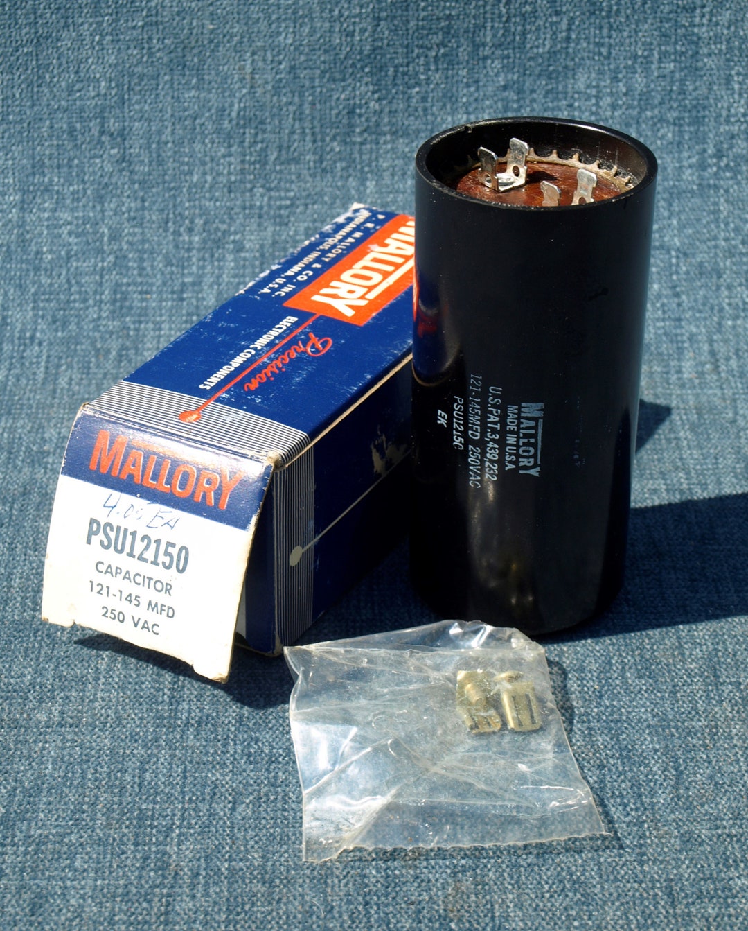 Mallory PSU12150 Large Capacitor 121-145 MFD 250 VAC - NOS - Etsy