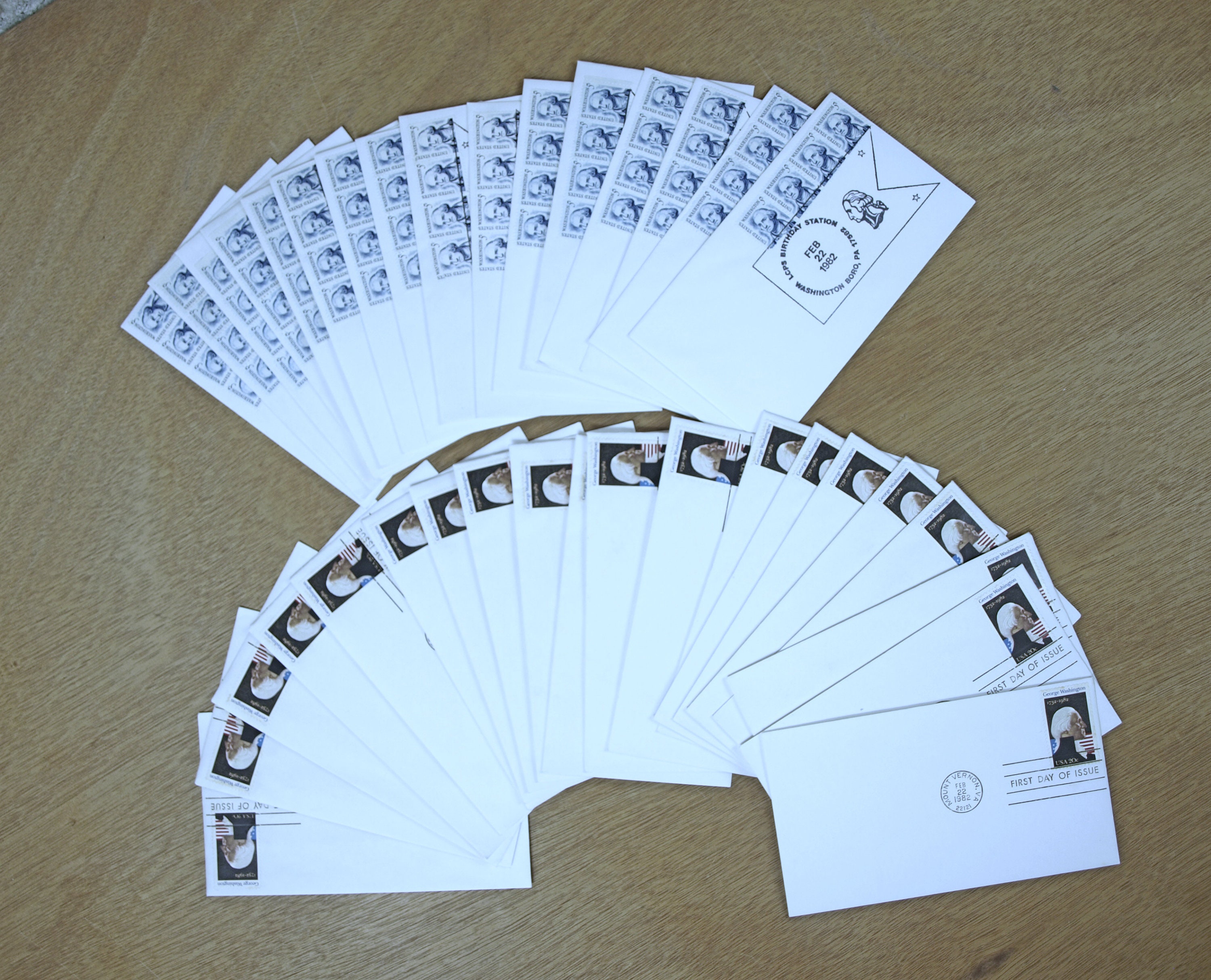 Vintage FDC 250th Birthday of George Washington 5 Cent and 20 Cent ...