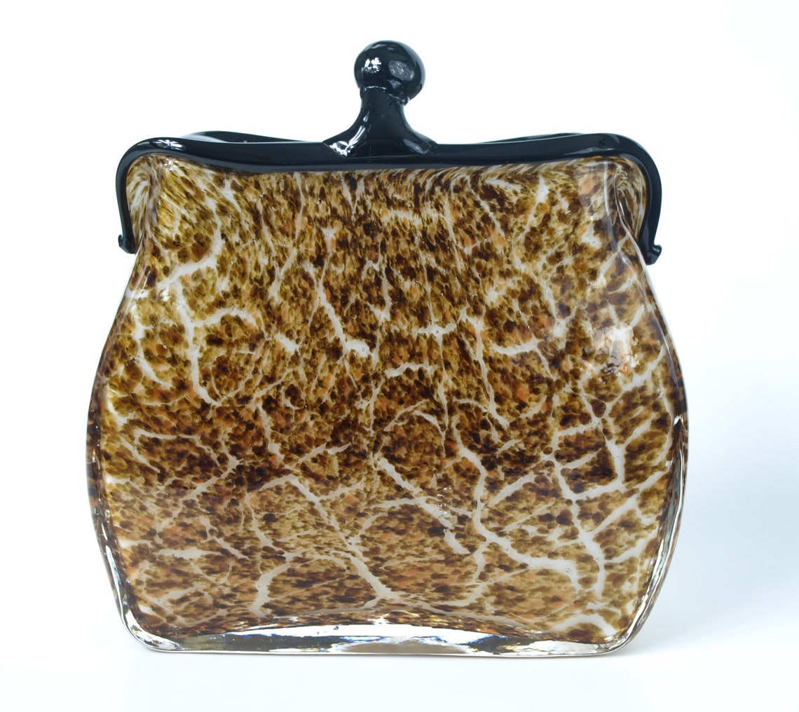 Murano Italy Hand Blown Art Glass Handbag Purse Vase With - Etsy