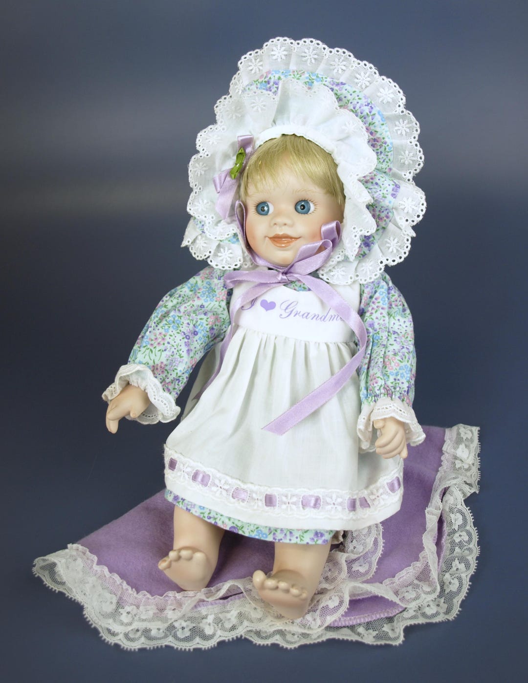 Vintage Grandma's Little Girl Holly Hunts Bonnet Babies Porcelain Baby ...