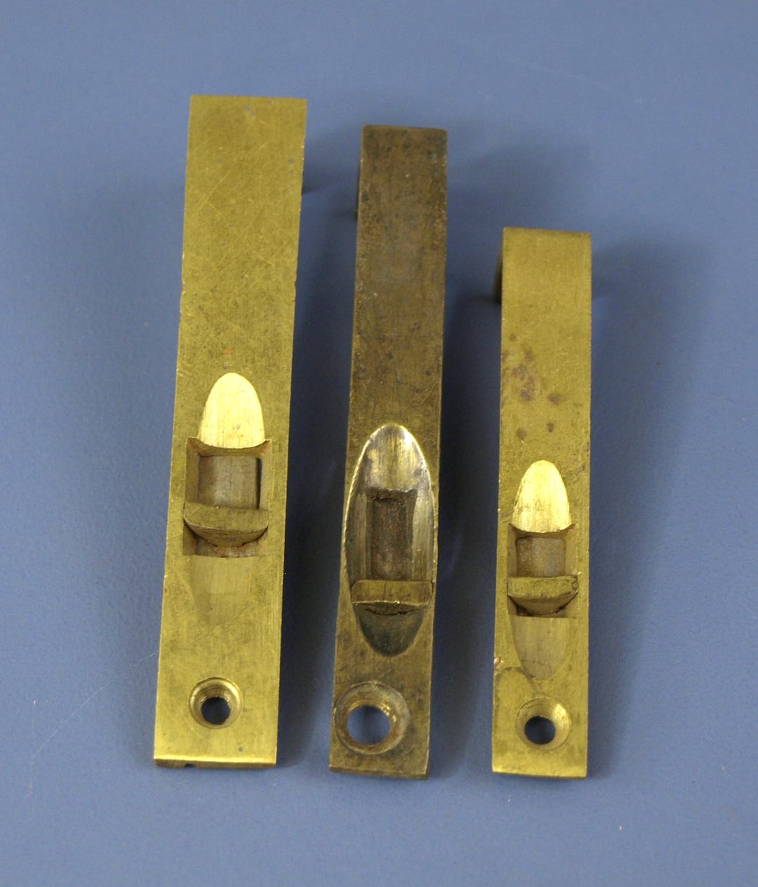 Vintage Brass Door Flush Mount Bolt Door Locks - Set of 3 in Different ...