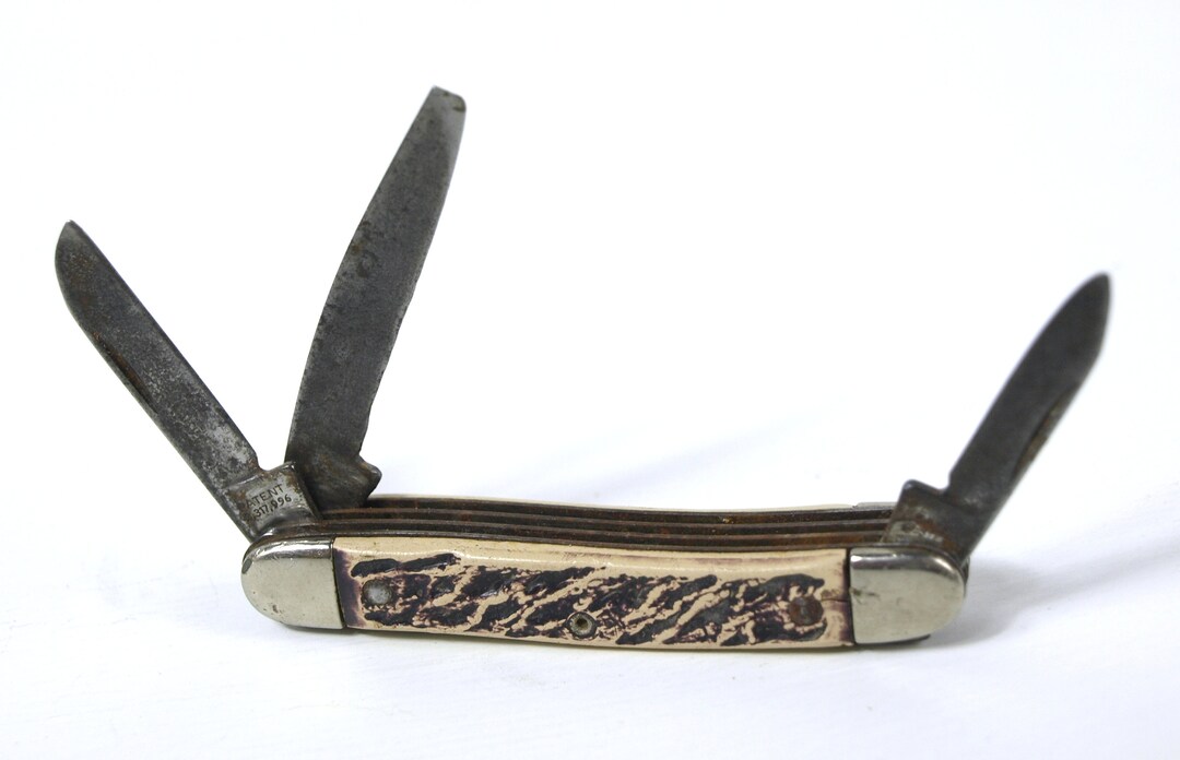 Vintage Colonial Knife Co. Folding Pocket Knife W/ 3 Blades, Circa 1970 ...