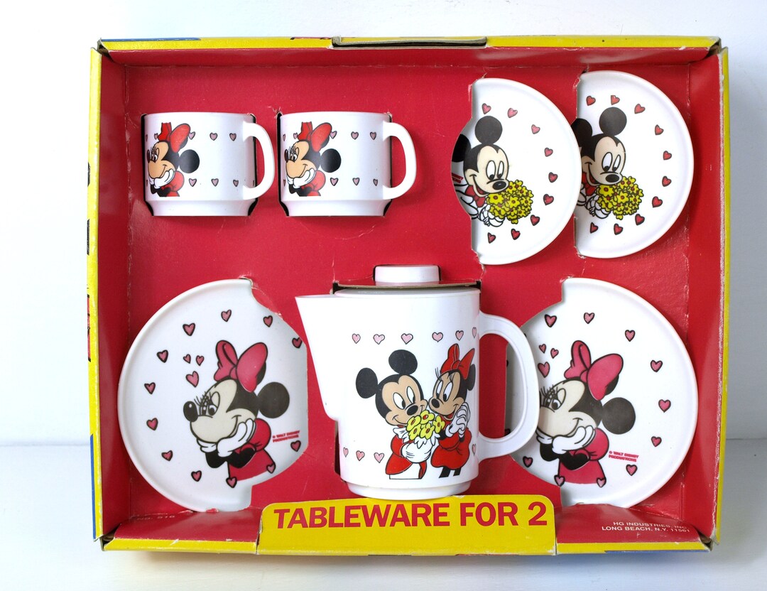 Vintage Mickey & Minnie Mouse Tableware for 2 by the Walt Disney ...