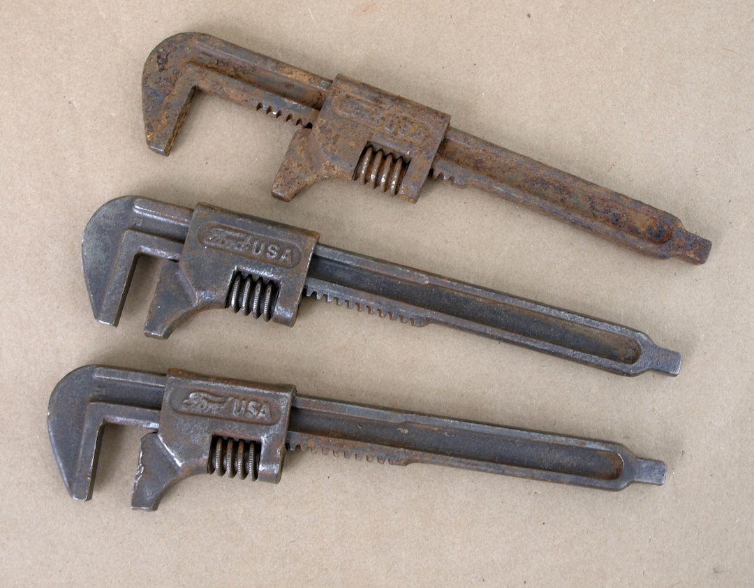 Antique FORD Script Adjustable Monkey Wrench, Marked m Model T ...