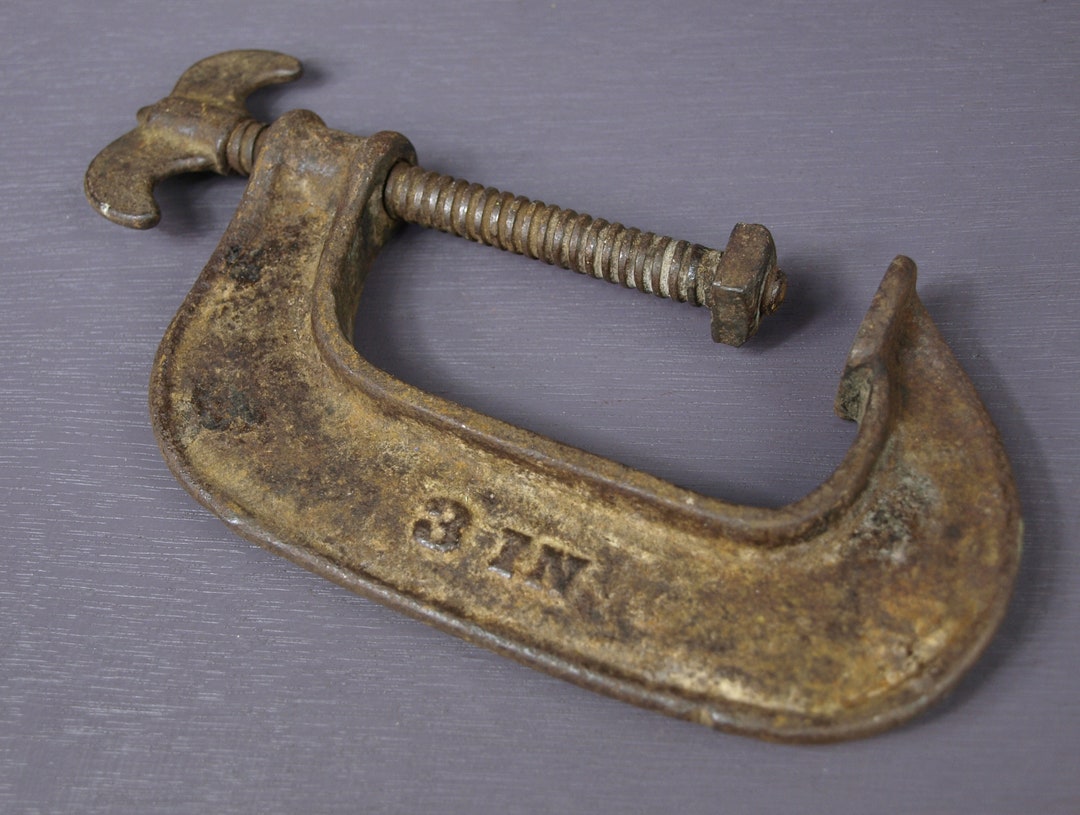 Antique 3 C-clamp. Circa Late 1800's Functional Cast Iron W/ Patina ...