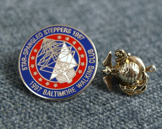 Vintage US Marine Corp Insignia Hap Pin and 1997 Star Spangled Steppers ...