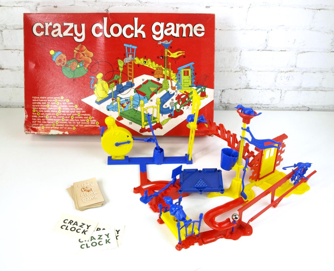 Vintage 1964 Crazy Clock Game by Ideal - Rube Goldberg Machine Game ...