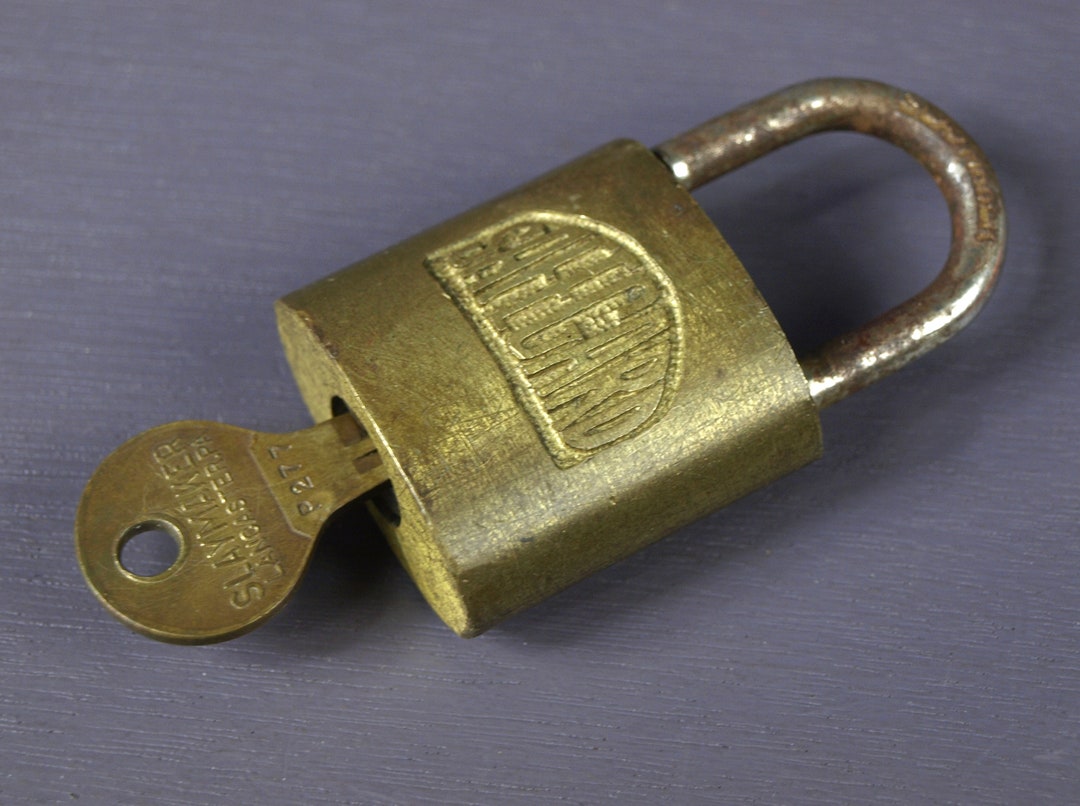 Antique SAFEGARD Brass Lock W/ Key & Slaymaker Shackle, Circa 1900's ...