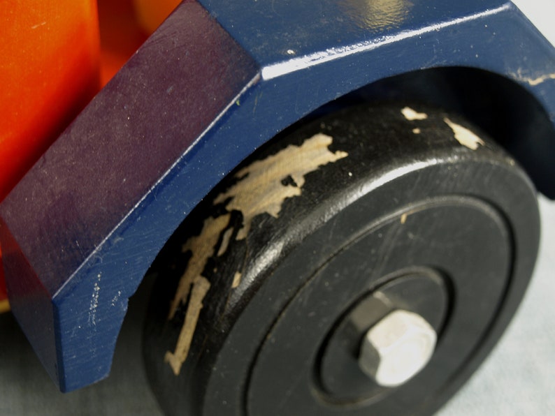 Vintage Handcrafted Wood Toy Tractor Made in Romania Hand - Etsy