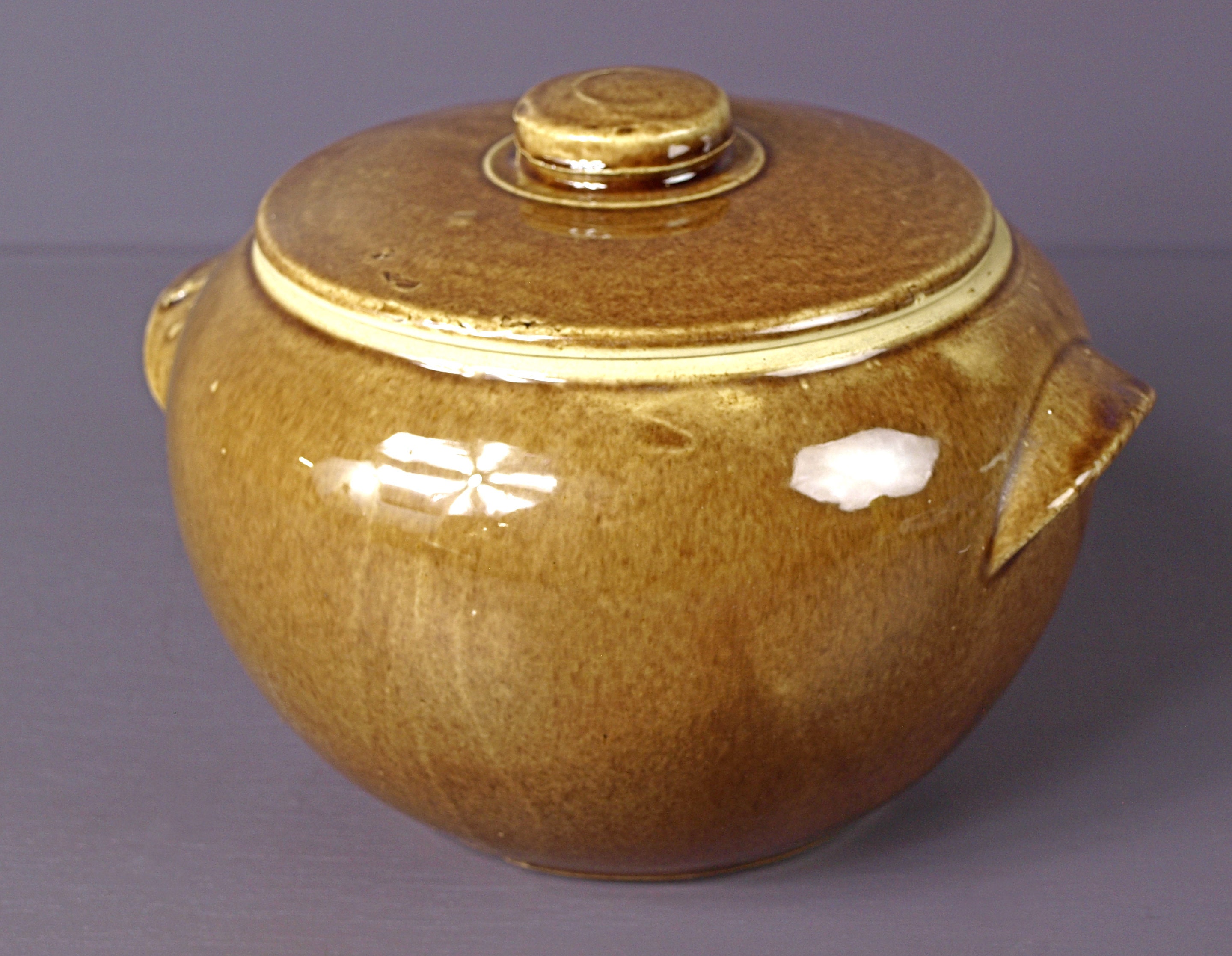 Mid Century Vintage Bean Pot, USA Hand Painted Pottery W/ Lid - Very ...