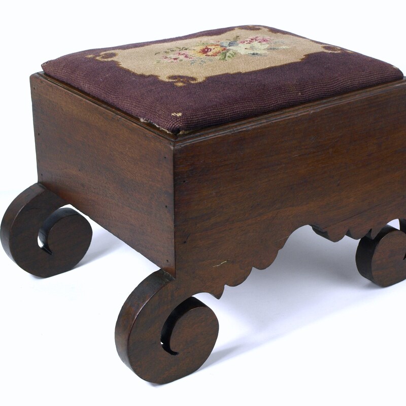 Needlepoint Footstool - Etsy