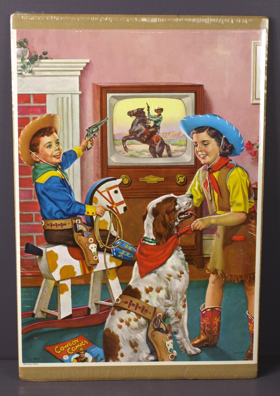 Vintage Poster, "western Pals" - 17" High X 12" Wide - Board Backed ...