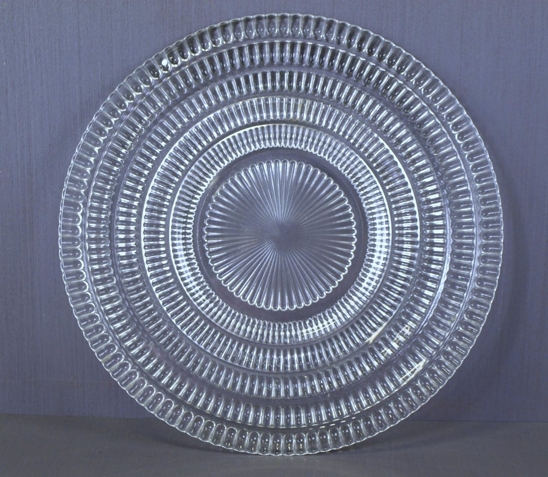 Vintage Hazel Atlas Beehive Pattern Clear Glass Sandwich Dinner Plate ...