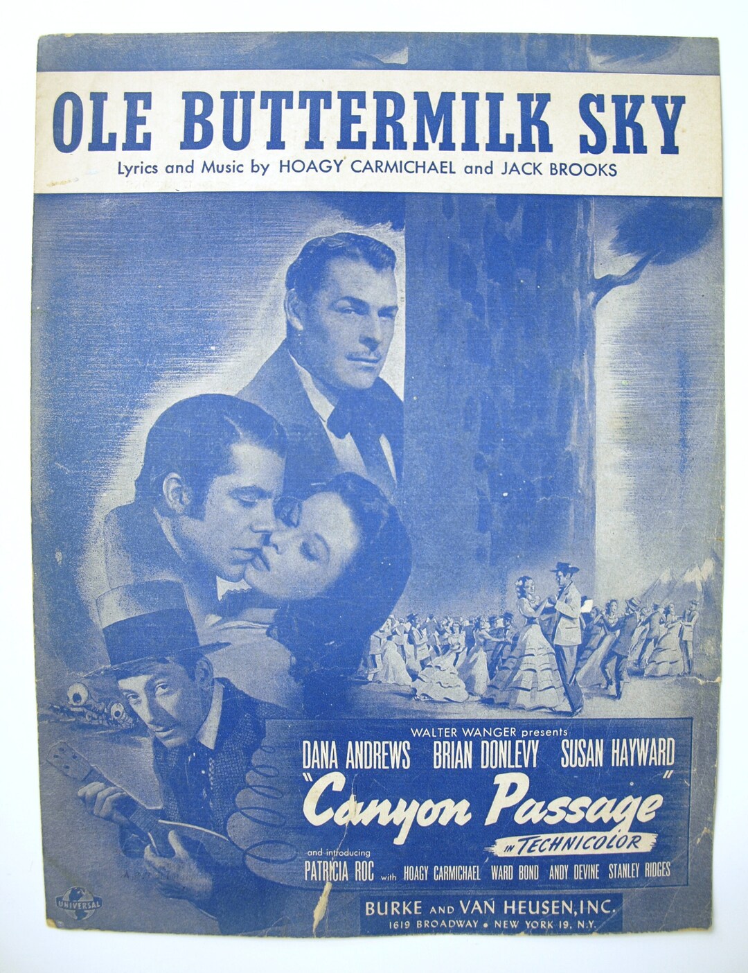 Ole Buttermilk Sky 1946 Sheet Music for Canyon Passage Film - Music ...