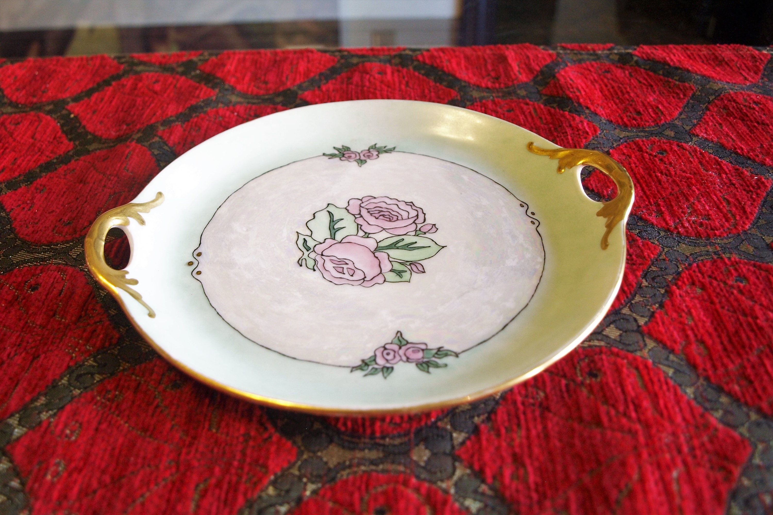 Vintage PK Unity Germany Double Handle Serving Dish Green | Etsy