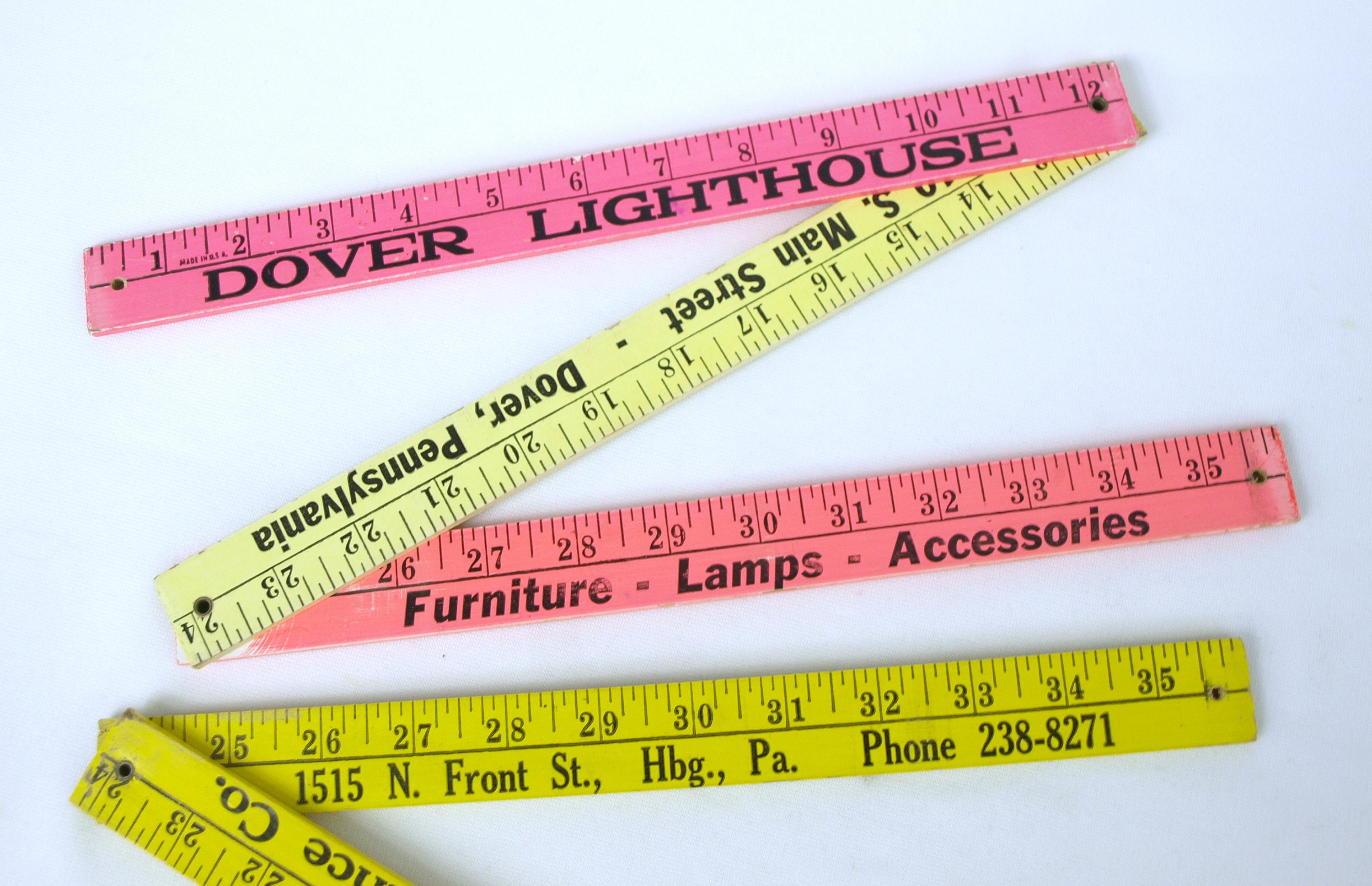 Vintage Advertising Folding Yardsticks - 2 Included - Colorful ...