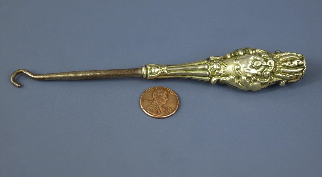 Antique 1800s Victorian Button Hook With Sterling Silver Handle ...