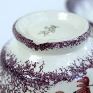 Vintage Japanese Hand Painted Tea Cup and Saucer/ Bowl Purple ...