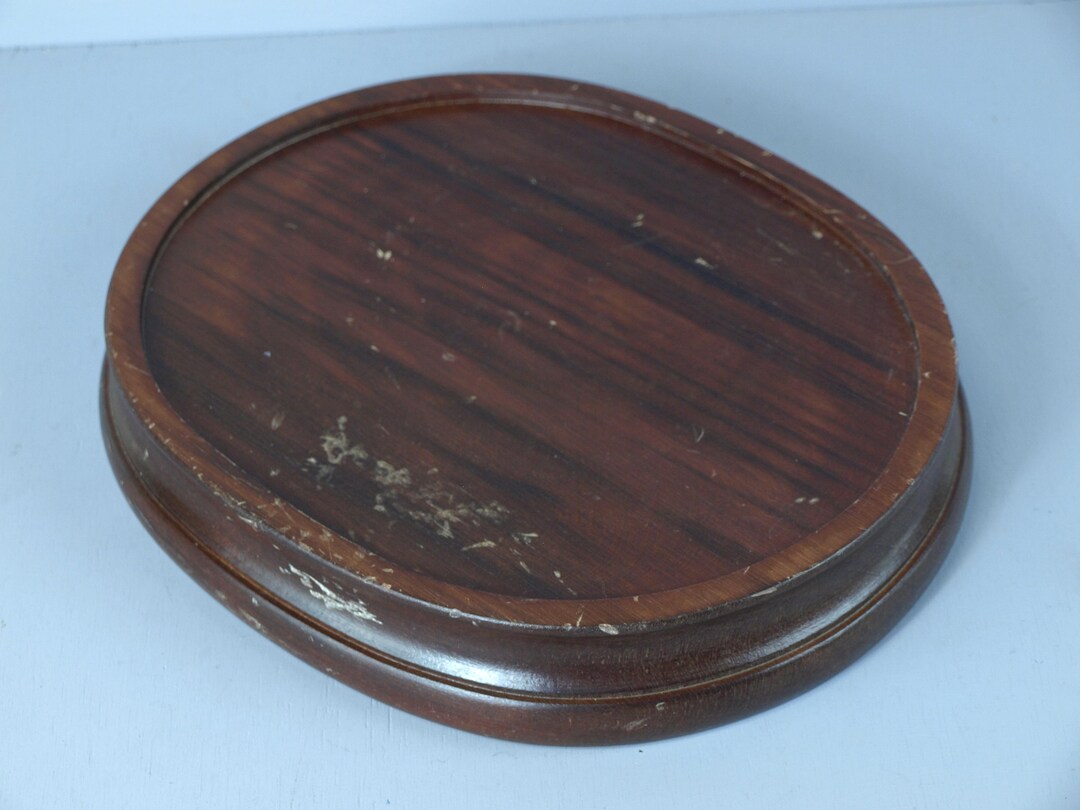 Large Solid Wood Oval Display Base Stand for Sculpture or Figure ...