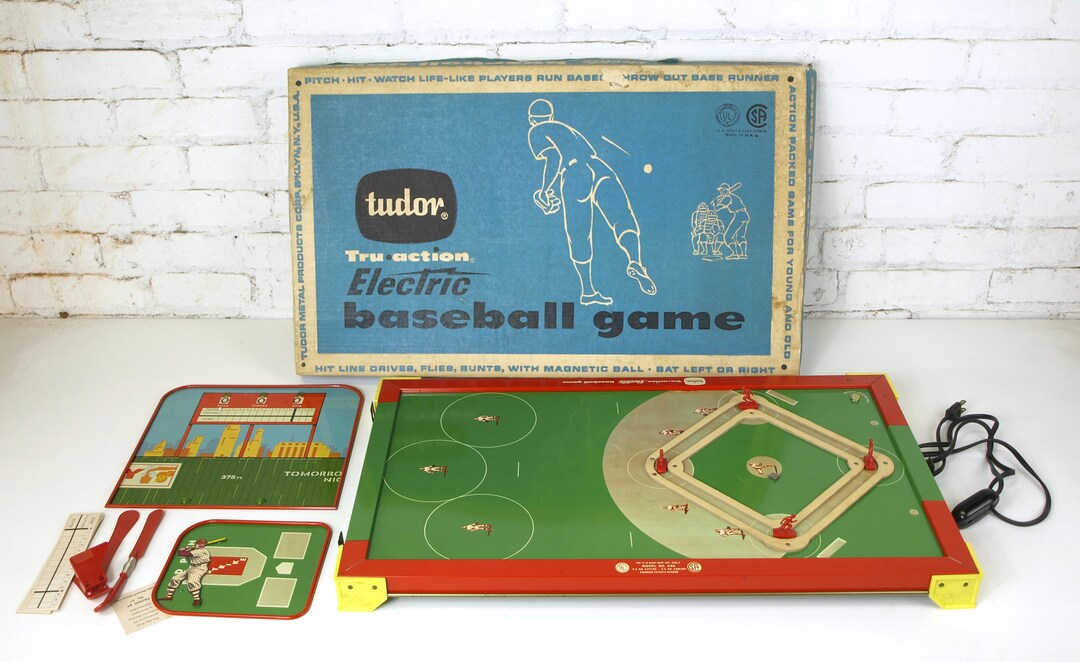 Mid Century Vintage Tudor Tru-action Electric Baseball Game, Ca. 1959 ...