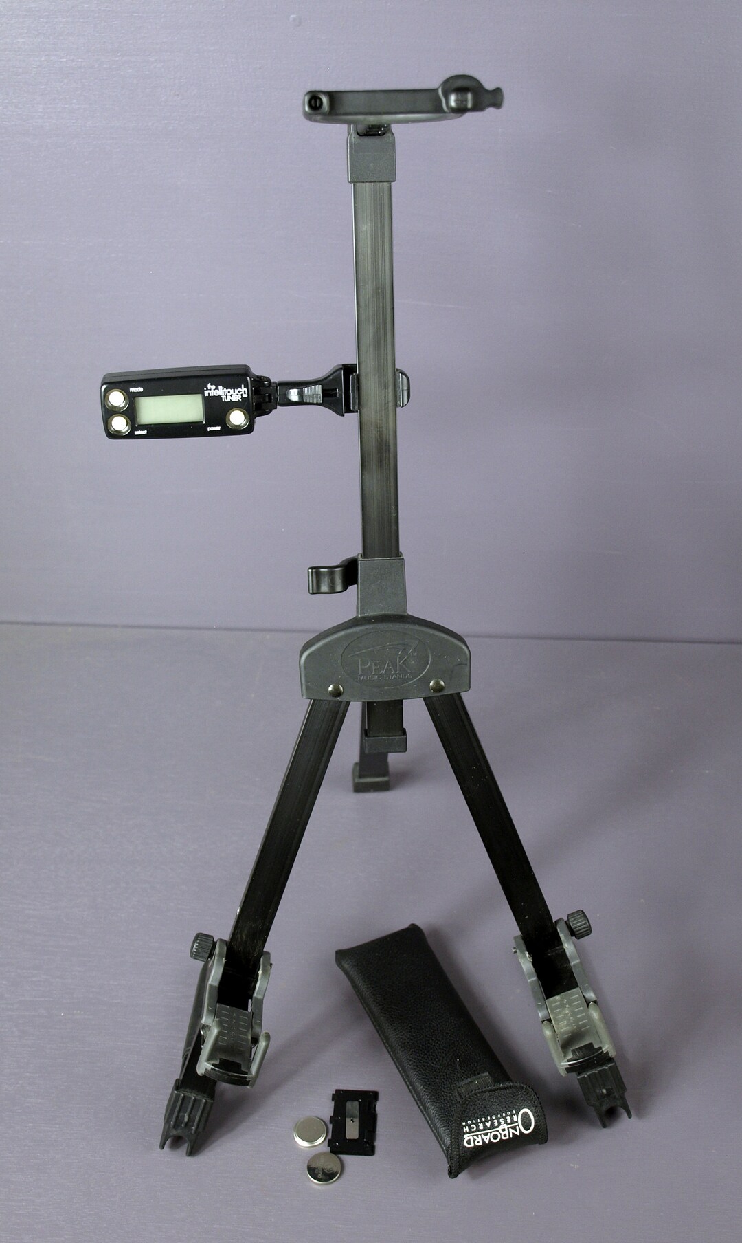 Peak Music Stand Guitar Stand With Onboard Intellitouch Tuner in Good ...