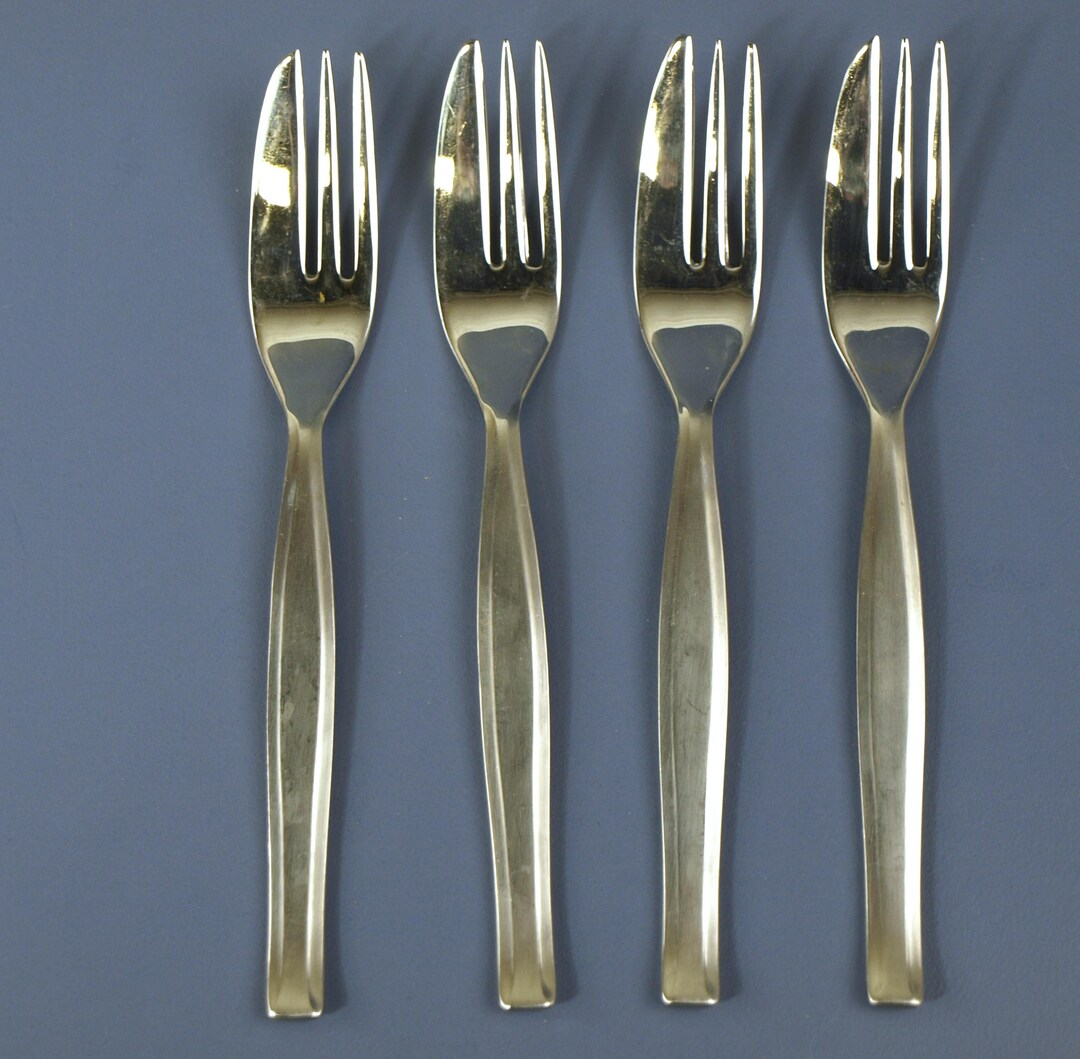 Rare Vintage Sipelia Sheffield Stainless Steel Cake Forks - Art Deco ...
