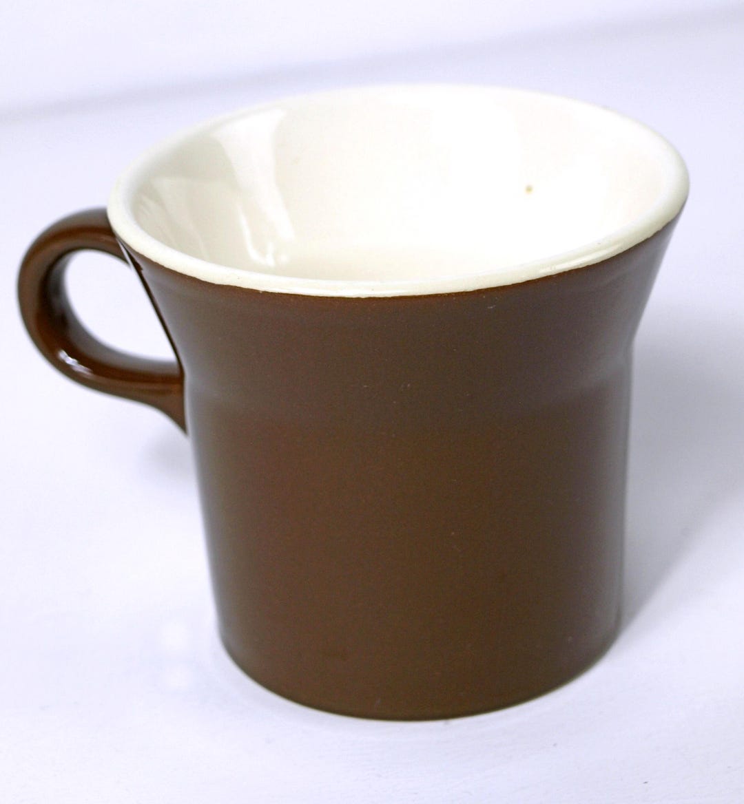 Mid Century Vintage Restaurant Ware Mug, Brown W/ Cream Interior - US ...