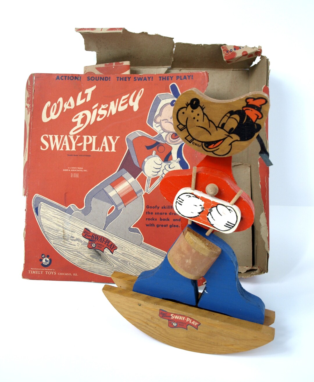 Vintage Walt Disney Goofy Sway Play Wooden Toy - by Timely Toy - Wood ...