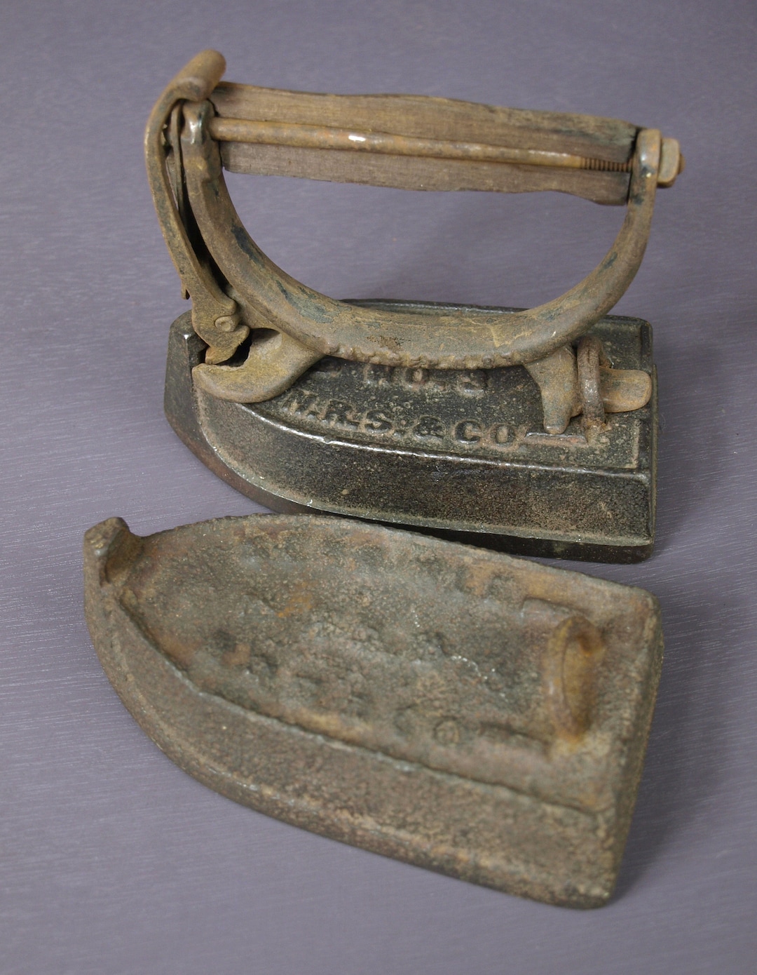 Antique Sensible No. 3 N.R.S. & Co. Sad Iron / Clothes Iron - Two Bases ...