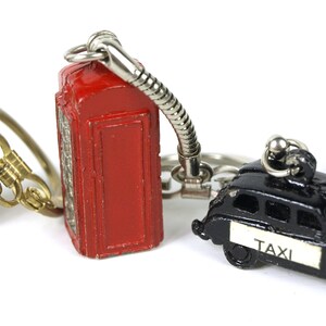 Vintage Die Cast Metal London England Souvenir Keychains of Taxi, Royal ...