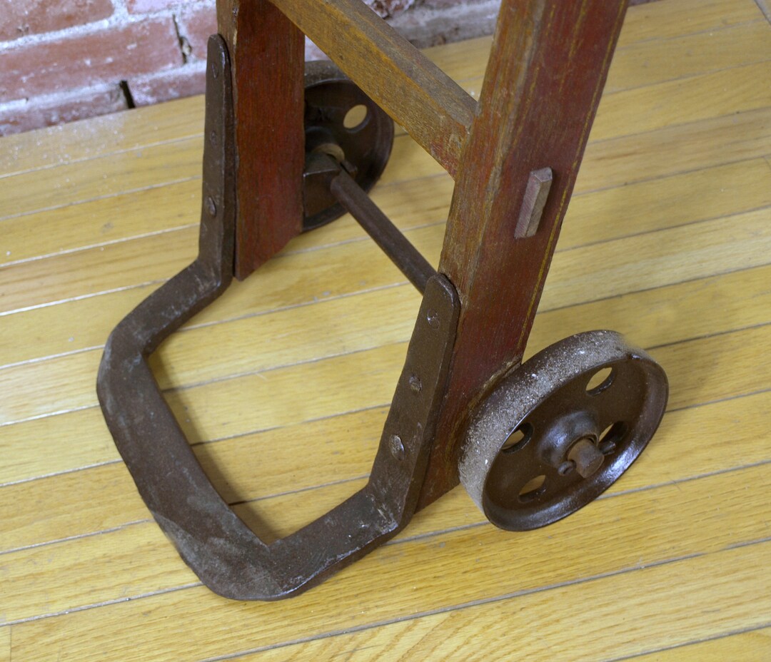 Vintage Sack Barrow Trolley Aka Hand Truck or Bag Cart Wood & Cast Iron ...