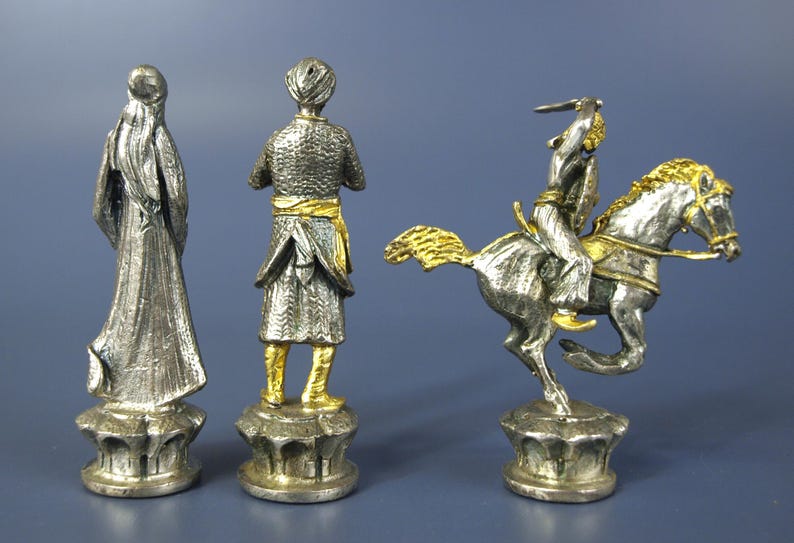 Rare Giuseppe Vasari Ottoman Empire Gilt Chess Pieces - SOLD SEPARATELY ...