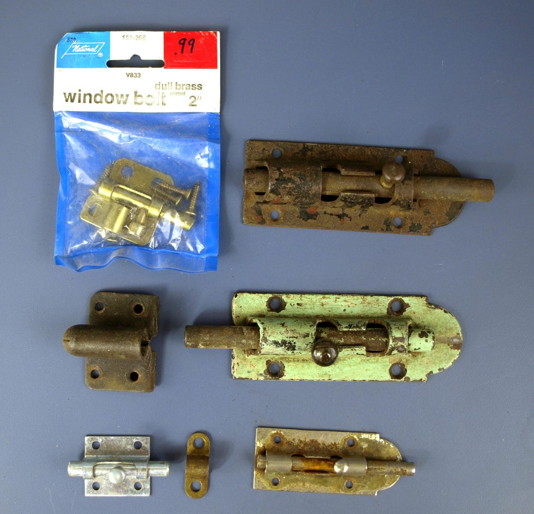 Vintage Sliding Bolt Locks & Brass Window Bolts - Heavy Duty Door Latch ...