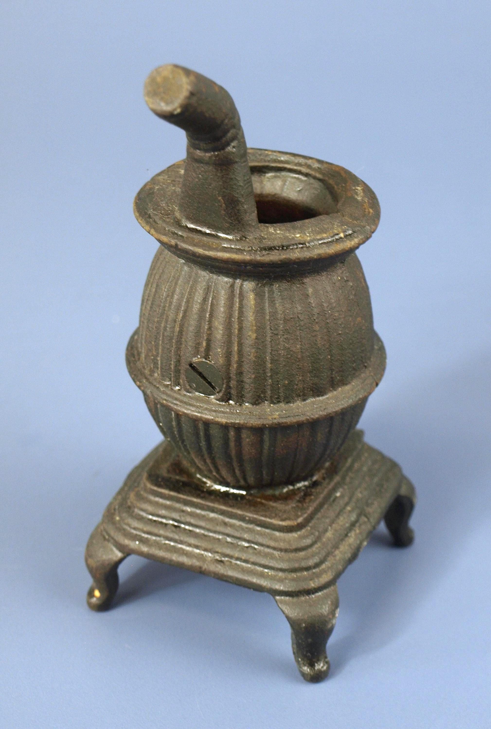 Vintage Miniature Pot Belly Stove (no Lid), Black Cast Iron - Doll ...